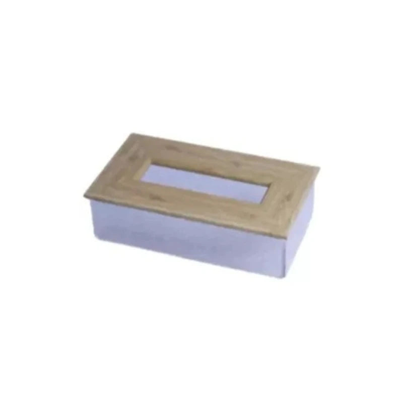Plastic Tissue Box White With Wooden Lid by JB Saeed Studio | Buy ...