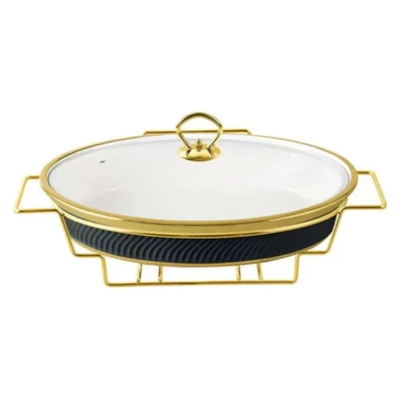 Oval Burner Dish With Gold Stand 16" by JB Saeed Studio | Complete Home ...