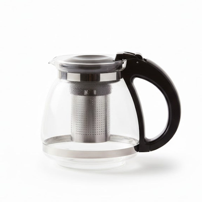 Glass Teapot 1.5L With Plastic Handle Black by JB Saeed Studio | Buy ...
