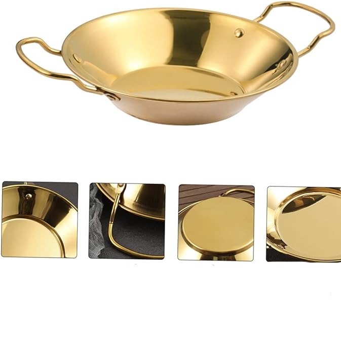 Stainless Steel Gold Plated Ramen Noodles Wok 24cm by JB Saeed Studio ...