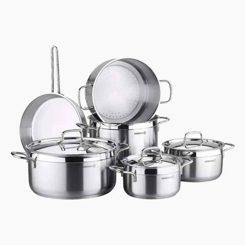 Korkmaz Stainless Steel Cookware 10 Piece Set Alfa Plus by JB Saeed ...