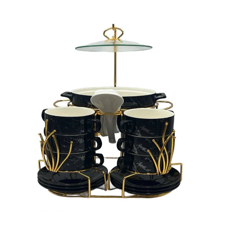 Soup Set With Gold Stand (Black Silver) by JB Saeed Studio | Buy Soup ...
