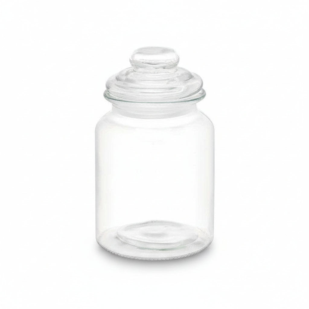 Round Smooth Glass Jar With Lid 900ml by JB Saeed Studio | Buy ...