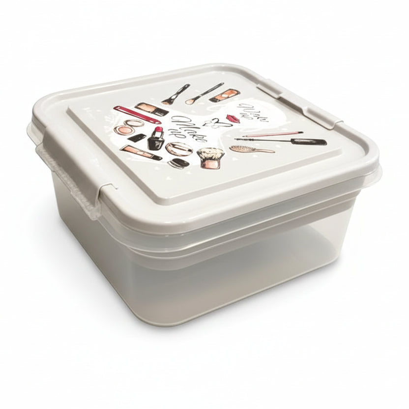 Square Make Up Box With Lock Plastic by JB Saeed Studio | Buy Makeup ...