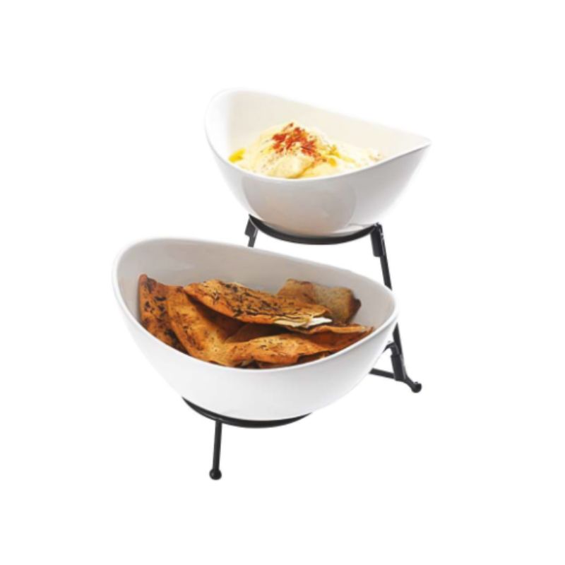 2 Tier Oval Deep Bowl With Black Stand by JB Saeed Studio | Complete ...