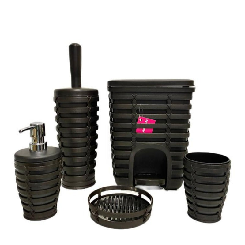 Prima Nova Palm 5pc Bathroom Set Brown by JB Saeed Studio | Buy ...