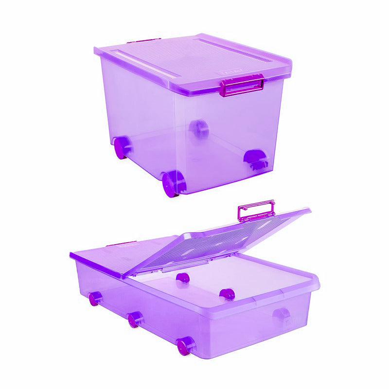 Durable and Spacious Fuchsia Storage Boxes with Wheels – JBSaeed Studio