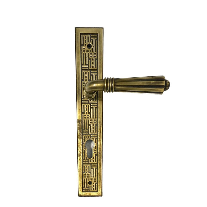 Inca Door Handle With Plate Bronze by JB Saeed Studio | Buy Best Door ...