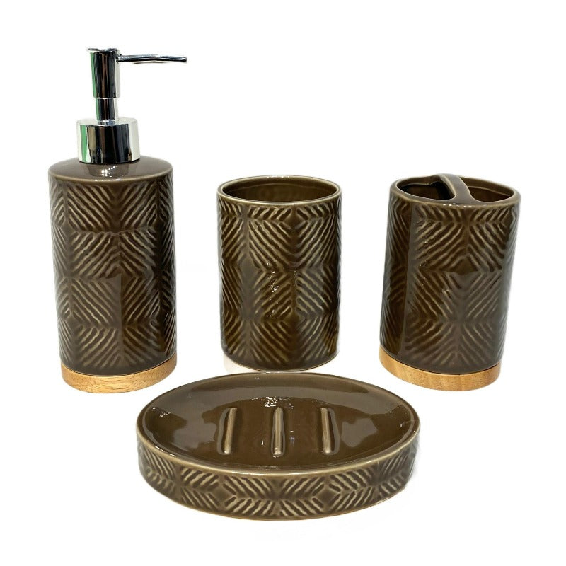 Bathroom Set Brown (Set of 4Pcs) by JB Saeed Studio | Buy Bathroom Sets ...