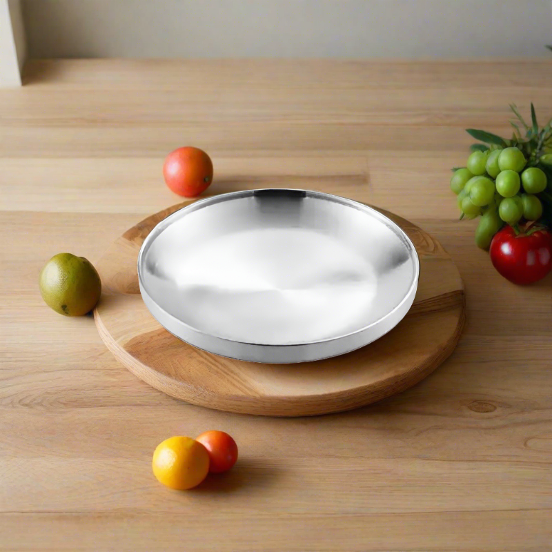 Round Fruit Tray Silver 20cm by JB Saeed Studio | Buy Fruit Trays ...