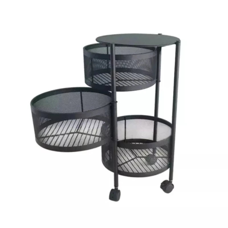 3 Tier Rotating Storage Trolley Black by JB Saeed Studio | Household ...
