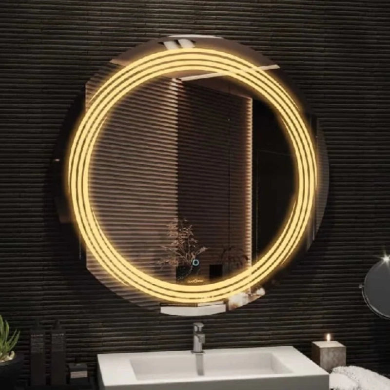 Smart Touch Warm LED Mirror Round 60 x 60 With Bluetooth by JB Saeed ...
