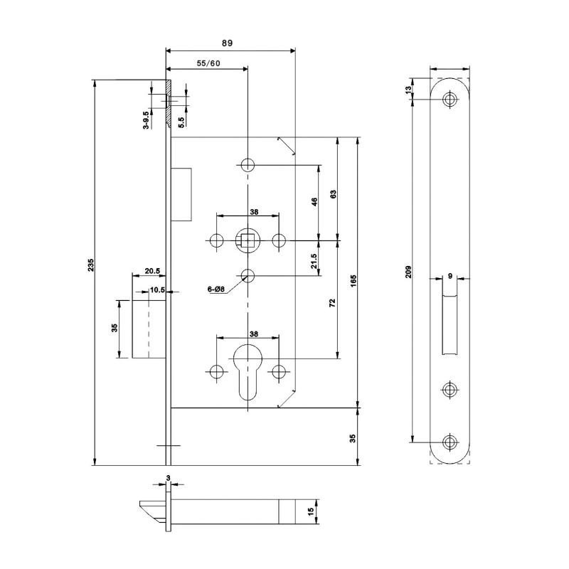 EuroArt Mortise Lock by JBSaeed Studio | Door Hardware
