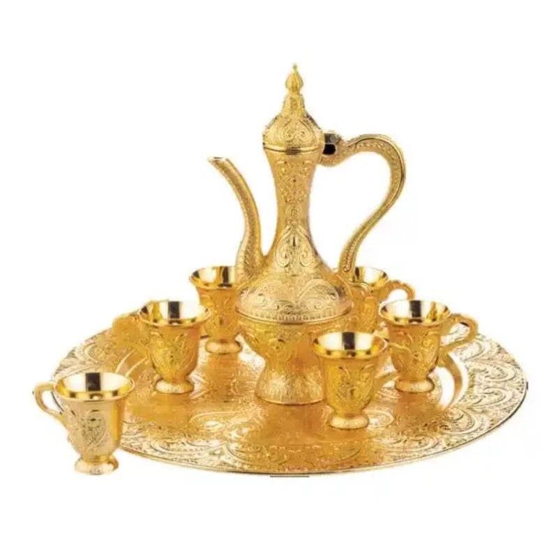 Qahwa Set Gold 8pcs by JB Saeed Studio | Complete Tea Serving Solutions ...